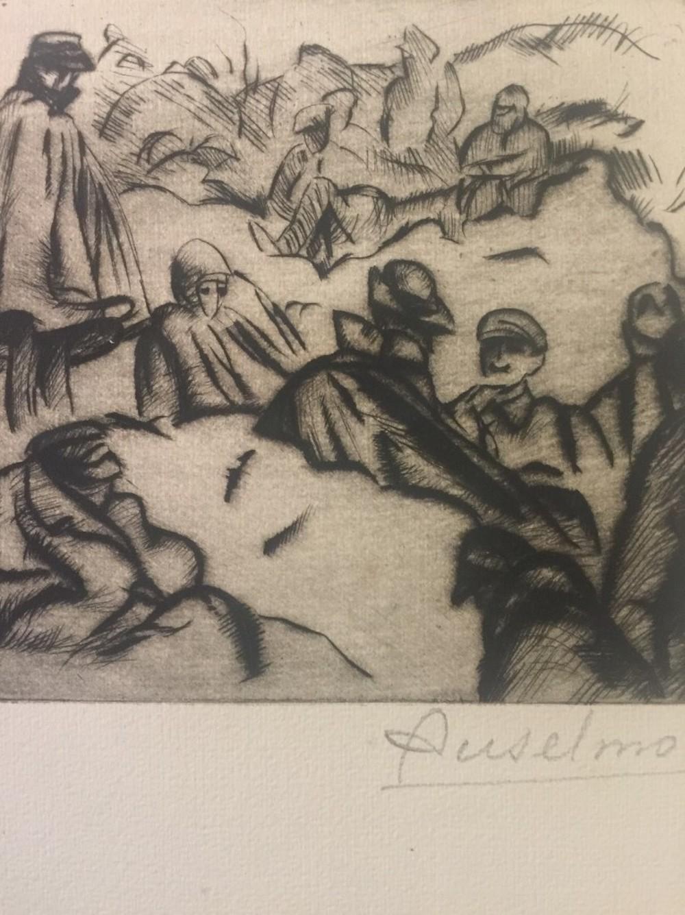 Anselmo Bucci - Spleen - Original Etching by Anselmo Bucci - 1917 For ...