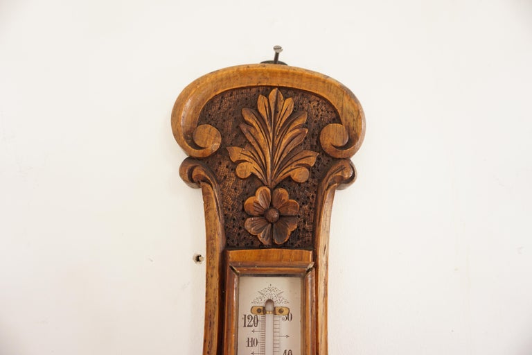 Ant. Victorian Carved Oak Aneroid Barometer, Scotland 1900, H764 For ...