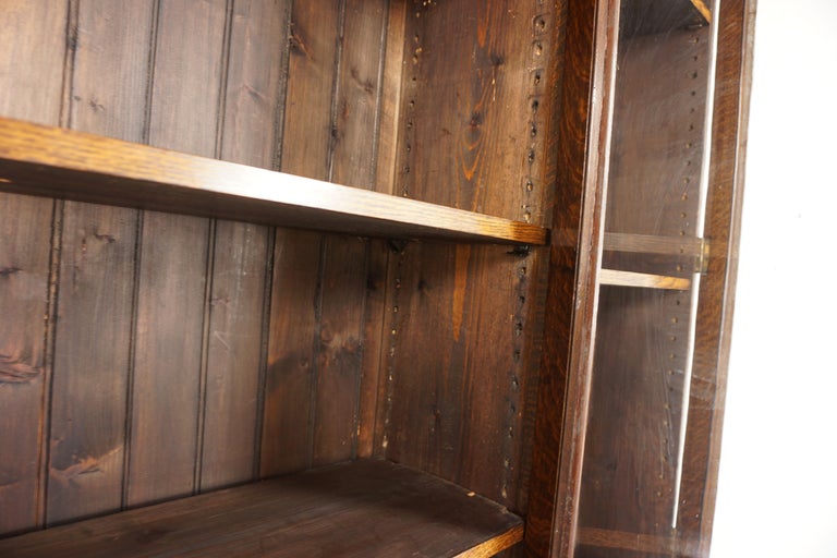 Ant. Victorian Carved Tiger Oak Cabinet Bookcase, Display, Scotland ...
