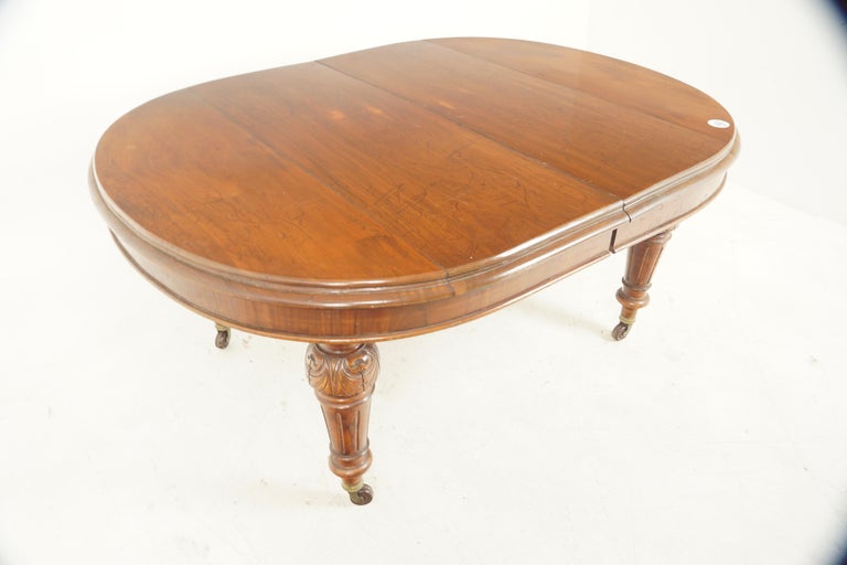 Ant. Victorian Walnut 2 Leaf Circular Extending Dining Table, Scotland ...
