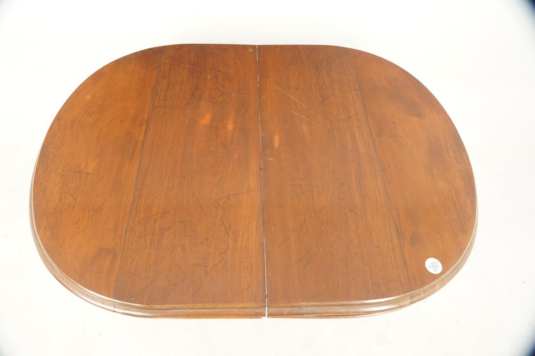 Ant. Victorian Walnut 2 Leaf Circular Extending Dining Table, Scotland ...