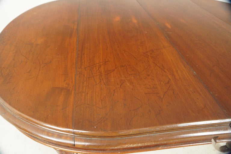 Ant. Victorian Walnut 2 Leaf Circular Extending Dining Table, Scotland ...