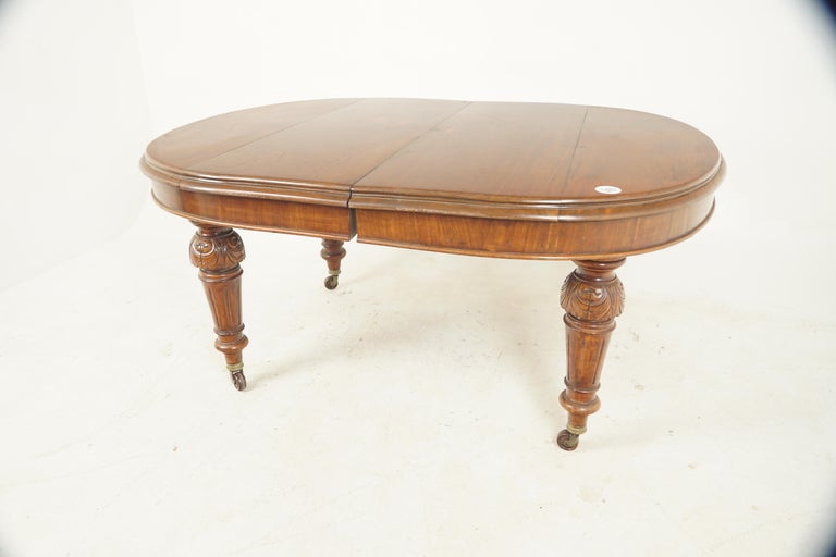 Ant. Victorian Walnut 2 Leaf Circular Extending Dining Table, Scotland ...