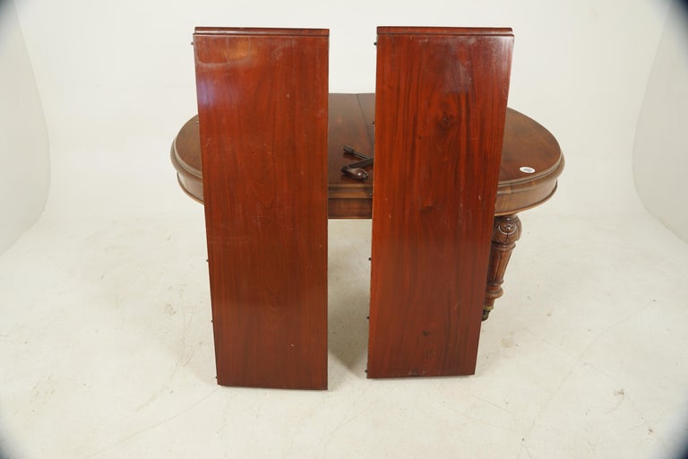 Ant. Victorian Walnut 2 Leaf Circular Extending Dining Table, Scotland ...