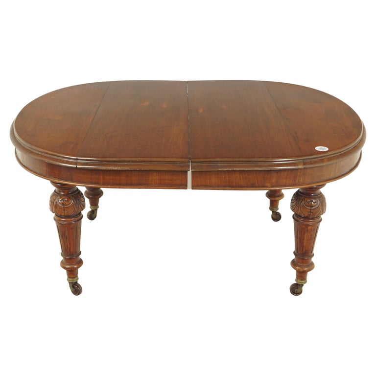 Ant. Victorian Walnut 2 Leaf Circular Extending Dining Table, Scotland ...