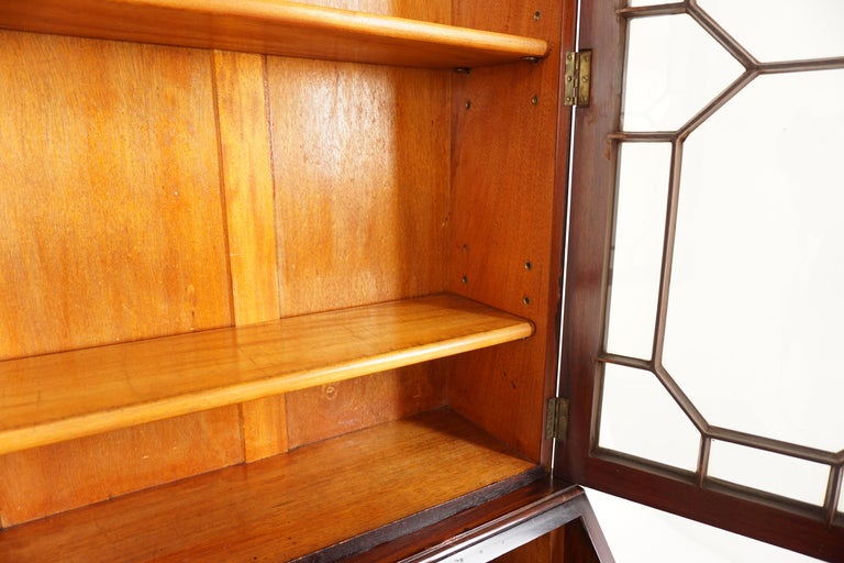 Ant. Walnut Bureau Drop Front Desk with Bookcase Top, Scotland 1920 ...