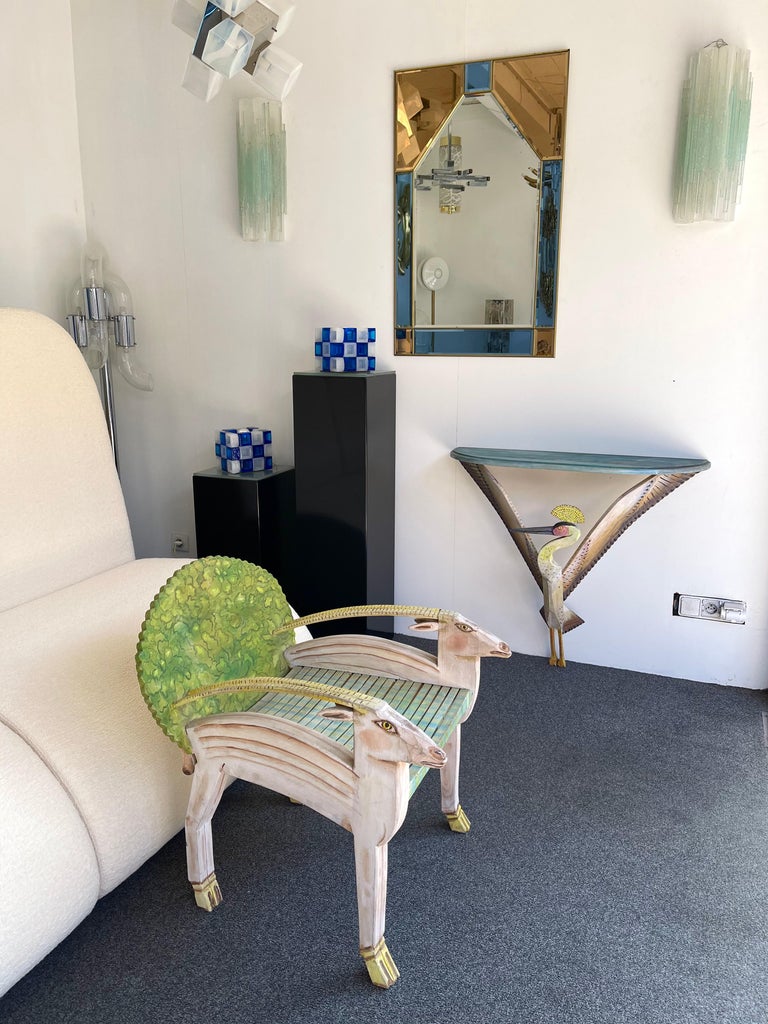 Antelope Armchair Painted Wood by Gérard Rigot. France, 1980s For Sale ...