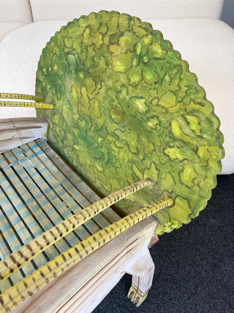 Antelope Armchair Painted Wood by Gérard Rigot. France, 1980s For Sale ...