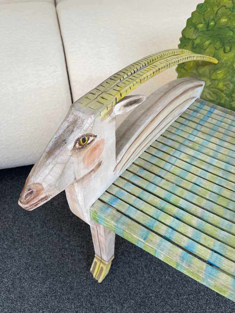 Antelope Armchair Painted Wood by Gérard Rigot. France, 1980s For Sale ...