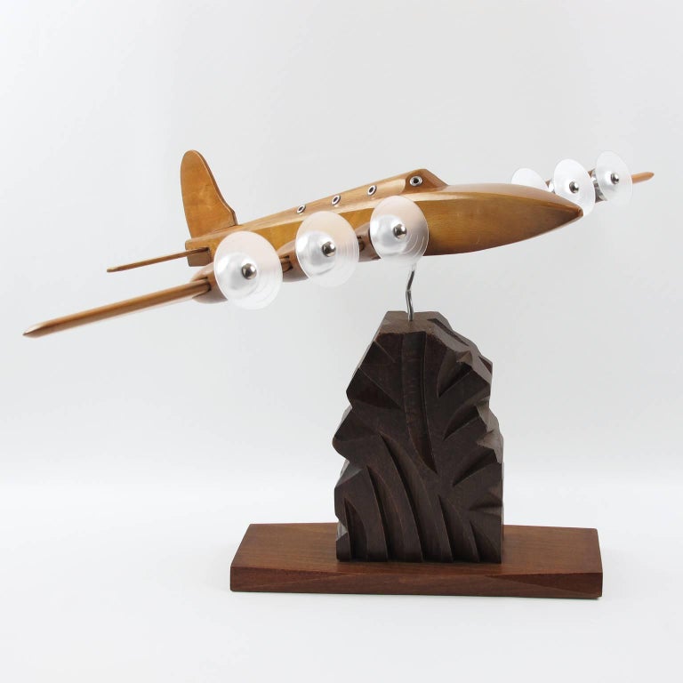 Anthoine Art Bois Studio French Art Deco Wooden Airplane Aviation Model ...