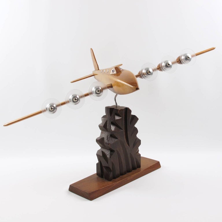 Anthoine Art Bois Studio French Art Deco Wooden Airplane Aviation Model ...