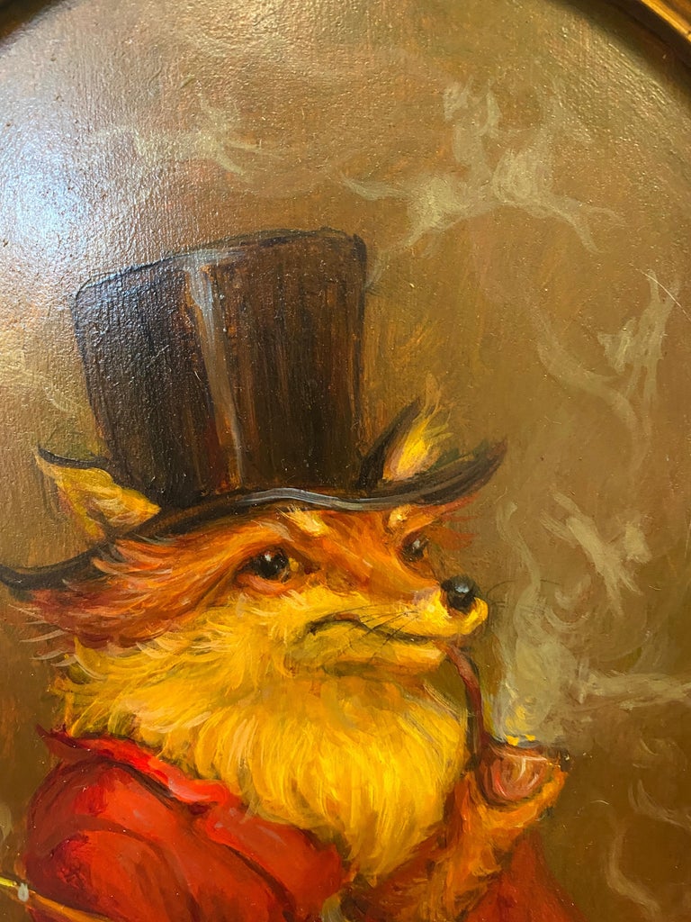 Anthony Barham Oil Painting, Fox Smoking Pipe, 2020 at 1stDibs ...