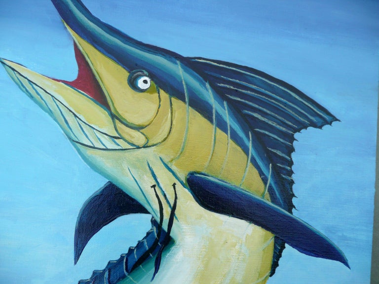Anthony Dunphy - Pacific Blue Marlin, Painting, Acrylic on Paper For ...