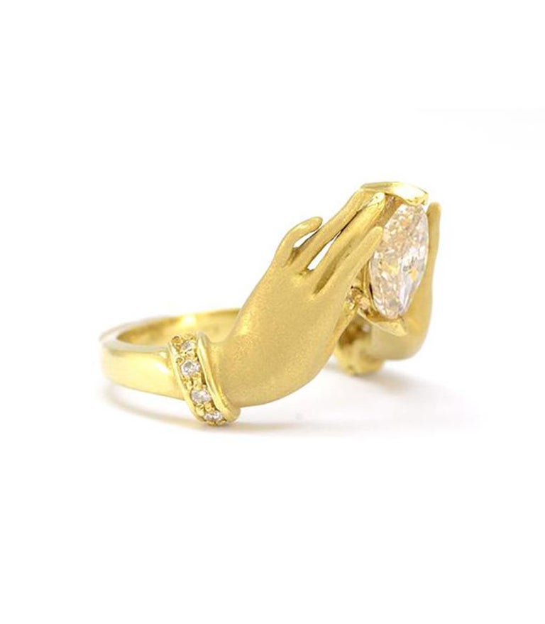 Anthony Lent Adorned Hands Diamond Ring in 18 Karat Yellow Gold at ...