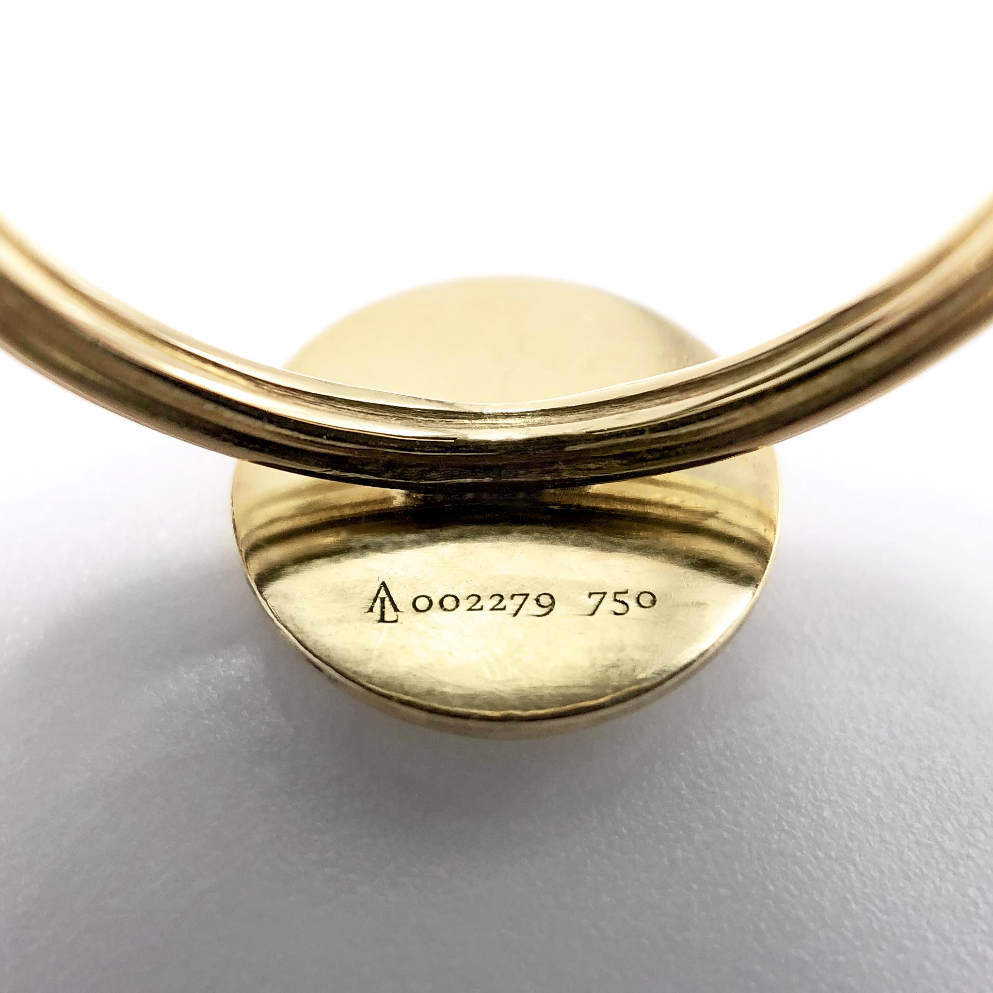 Anthony Lent White Diamond Matte Gold Moonface Ring at 1stDibs ...