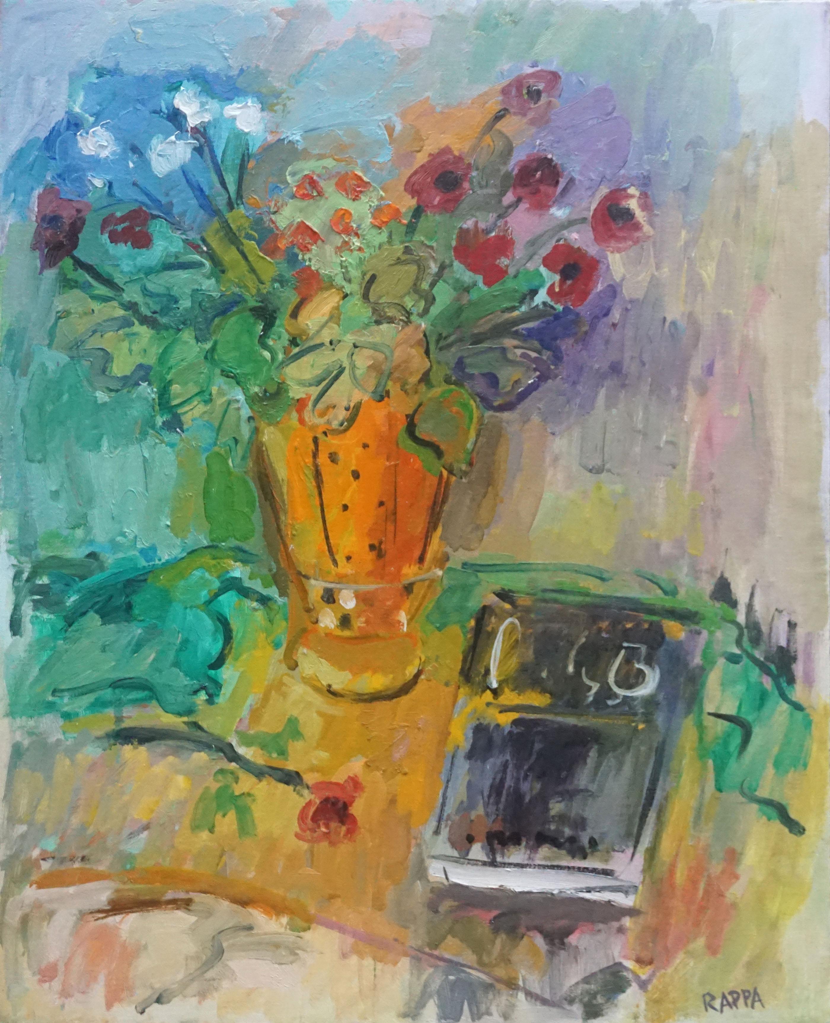 Anthony Rappa - Flowers and Book Still Life at 1stDibs