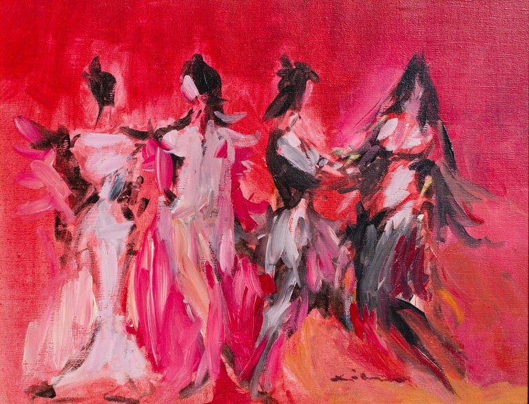 Anthony triano - Signed Anthony Triano Dancer Painting For Sale at 1stDibs