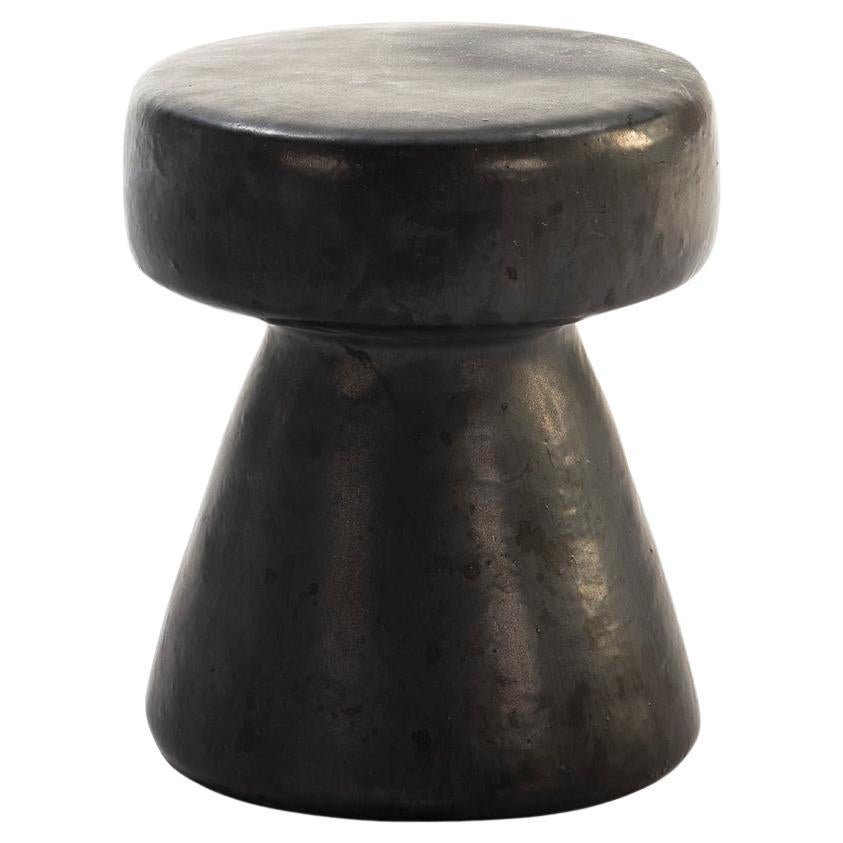 Anthracite Stoneware Stool by Thai Natura For Sale at 1stDibs