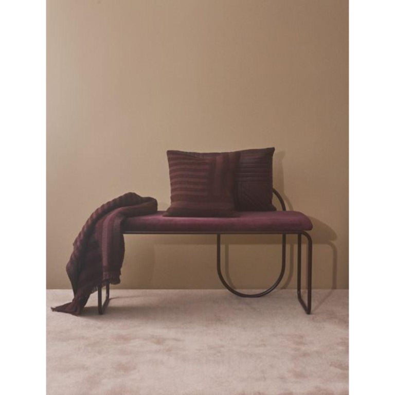 Anthracite Velvet Minimalist Bench For Sale at 1stDibs