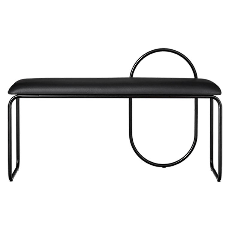Anthracite Velvet Minimalist Bench For Sale at 1stDibs
