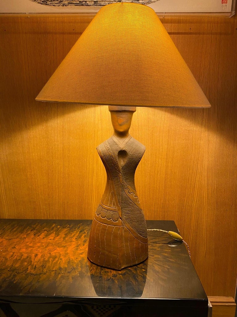Anthropomorphic Ceramic Table Lamp For Sale at 1stDibs