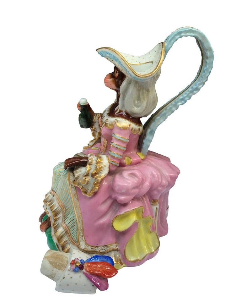 Anthropomorphic Monkeys Porcelain Jugs Pair by Jacob Petit 19th Century ...