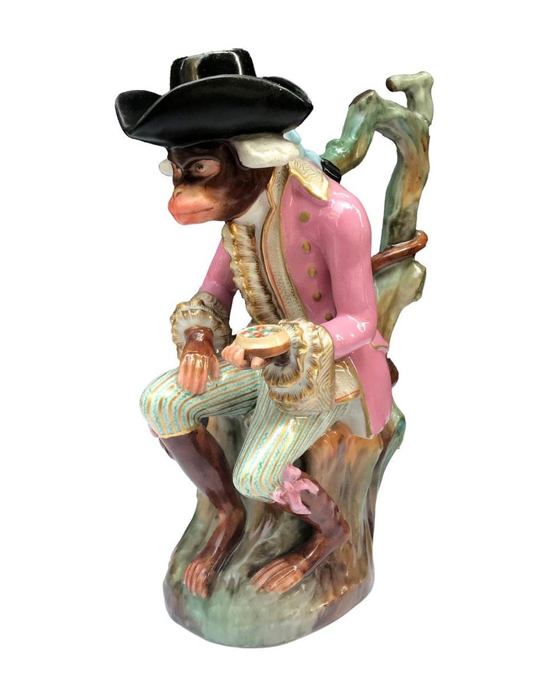 Anthropomorphic Monkeys Porcelain Jugs Pair by Jacob Petit 19th Century ...