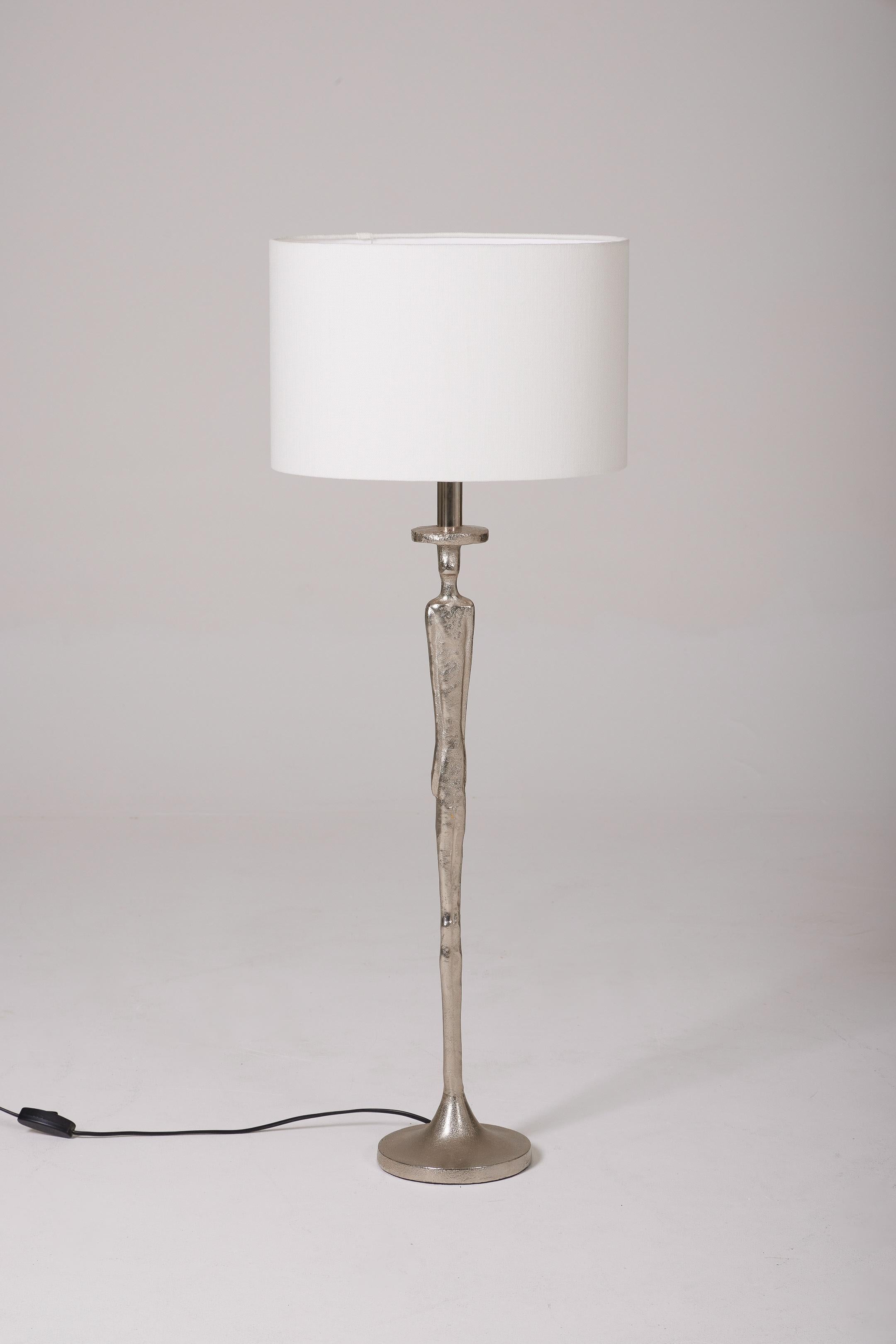 Anthropomorphic sculptural lamp in aluminum For Sale at 1stDibs