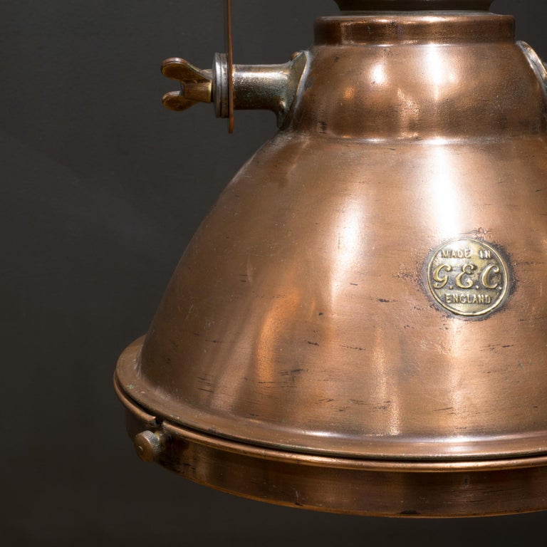 AntiAntique English General Electric Company Copper Pendant, c.1930 For ...