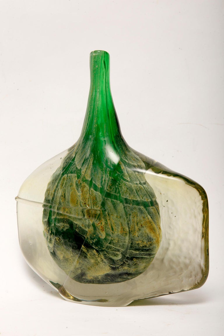 Antico Mdina Art Glass, Fish or Axe Head Vase by Michael Harris, 1970s ...