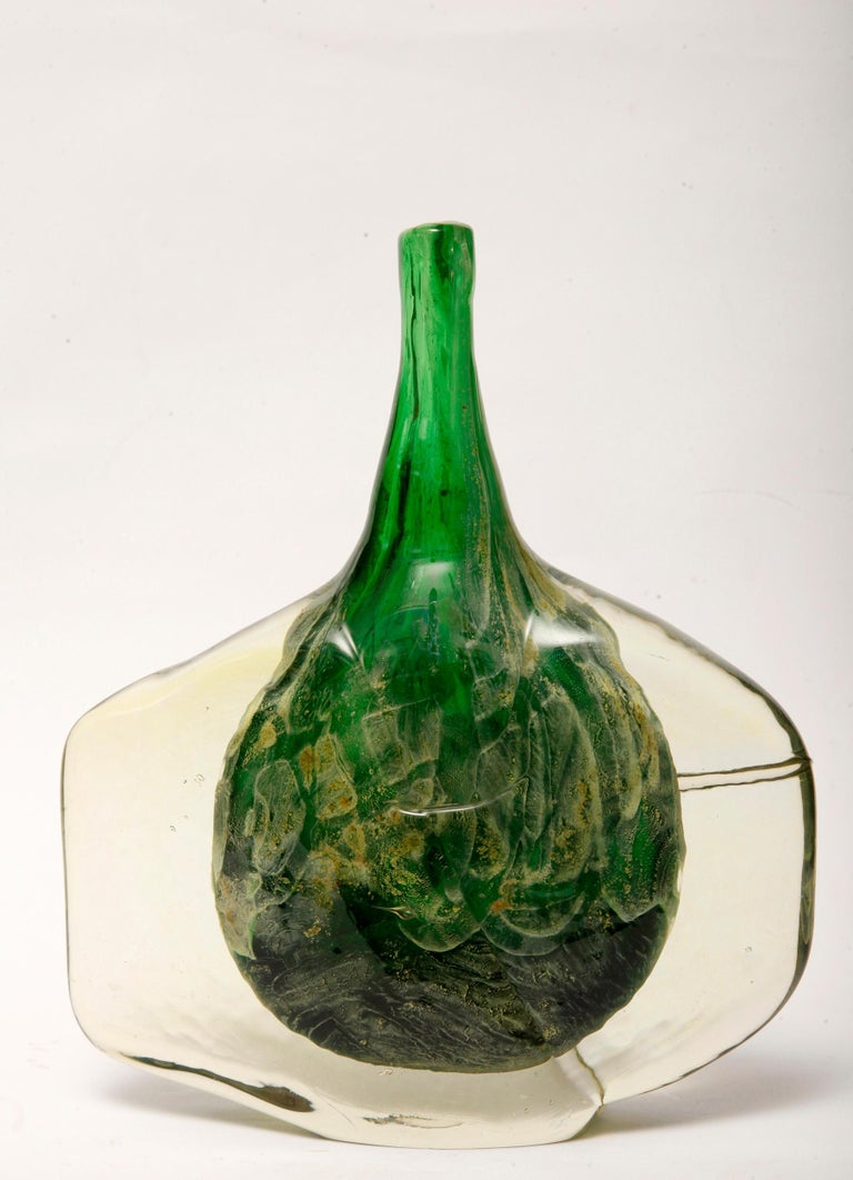 Antico Mdina Art Glass, Fish or Axe Head Vase by Michael Harris, 1970s ...