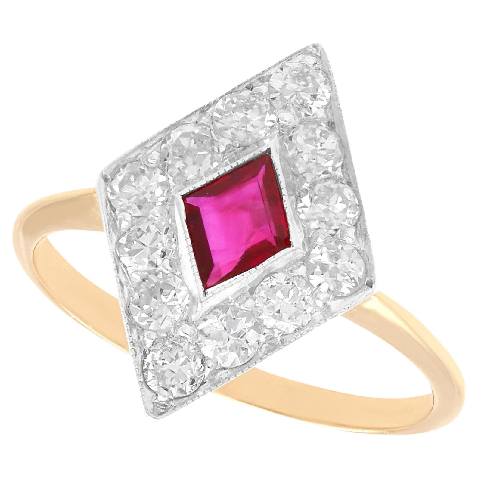Antique Ruby and Chrysoberyl 15K Gold Ring at 1stDibs