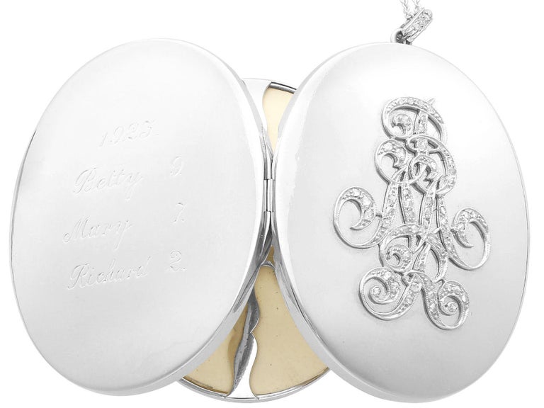 Antique 0.45ct Diamond and Platinum Locket For Sale at 1stDibs