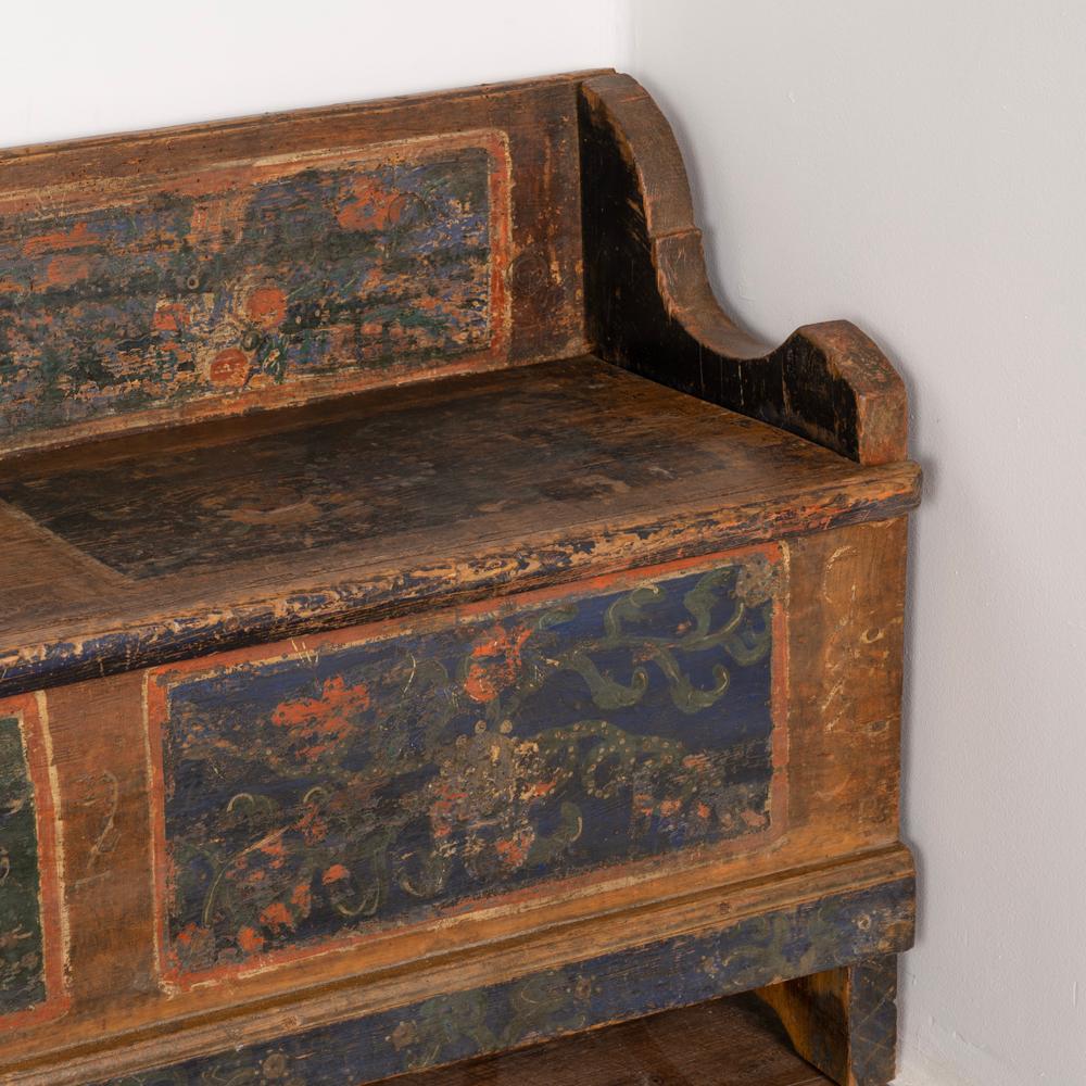 Antique Original Blue Painted Bench with Storage, Hungary circa 1900 at ...