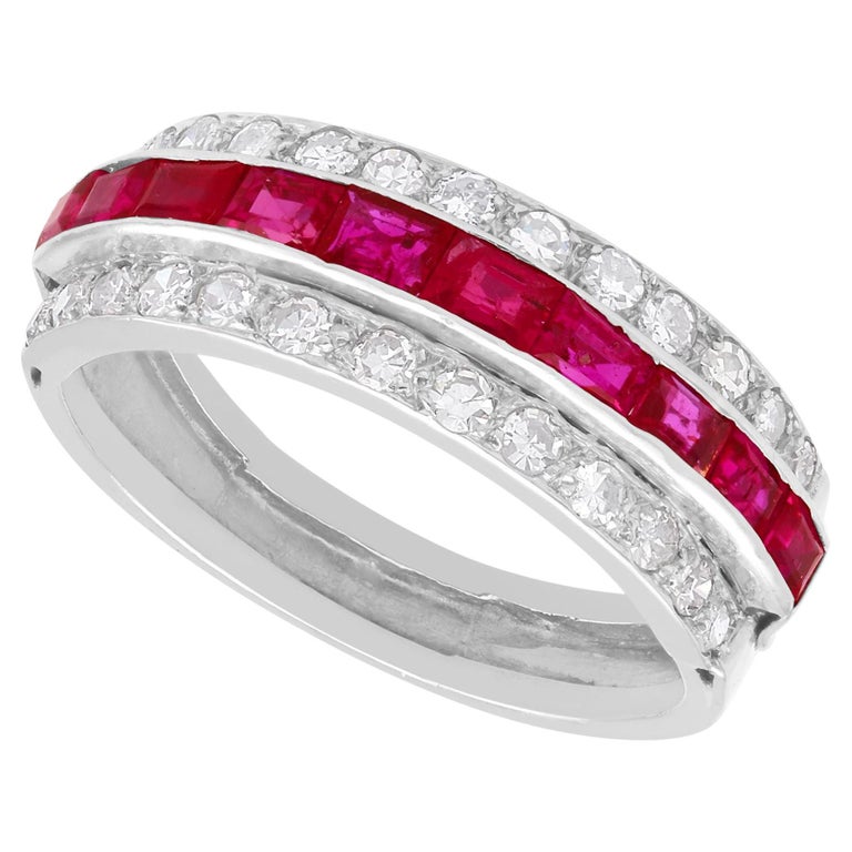 Antique 1.06Ct Ruby Diamond Platinum Engagement Ring Circa 1890 For ...