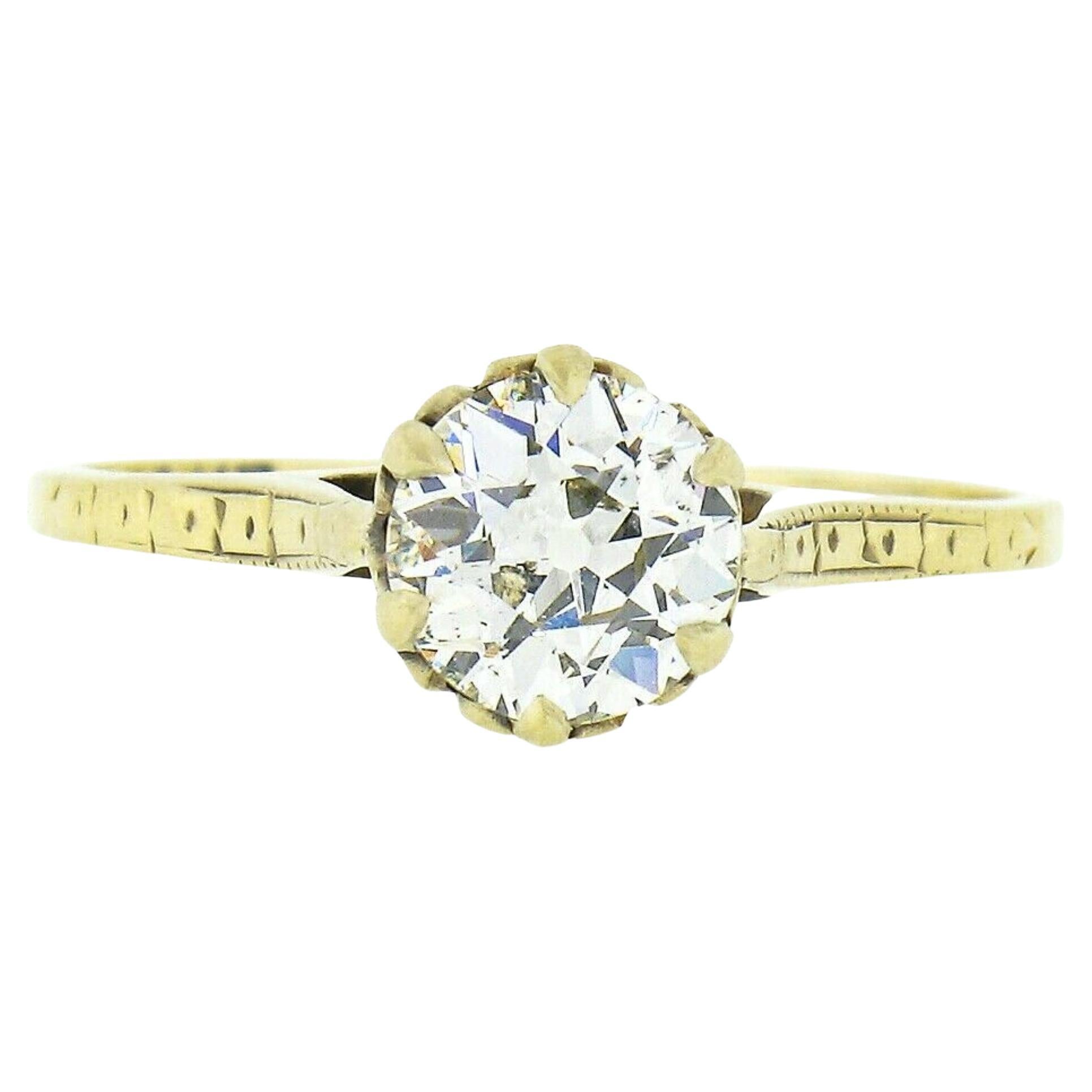 Bogo Diamond 10K Yellow Gold Custom Ring, Solitaire Prong Setting ...