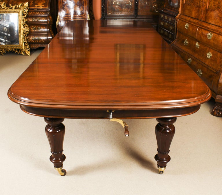 Antique Victorian D-End Mahogany Dining Table 19th Century and 12 ...