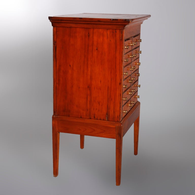 Antique 12-Drawer Pine Apothecary Specimen Cabinet, circa 1870 at 1stDibs