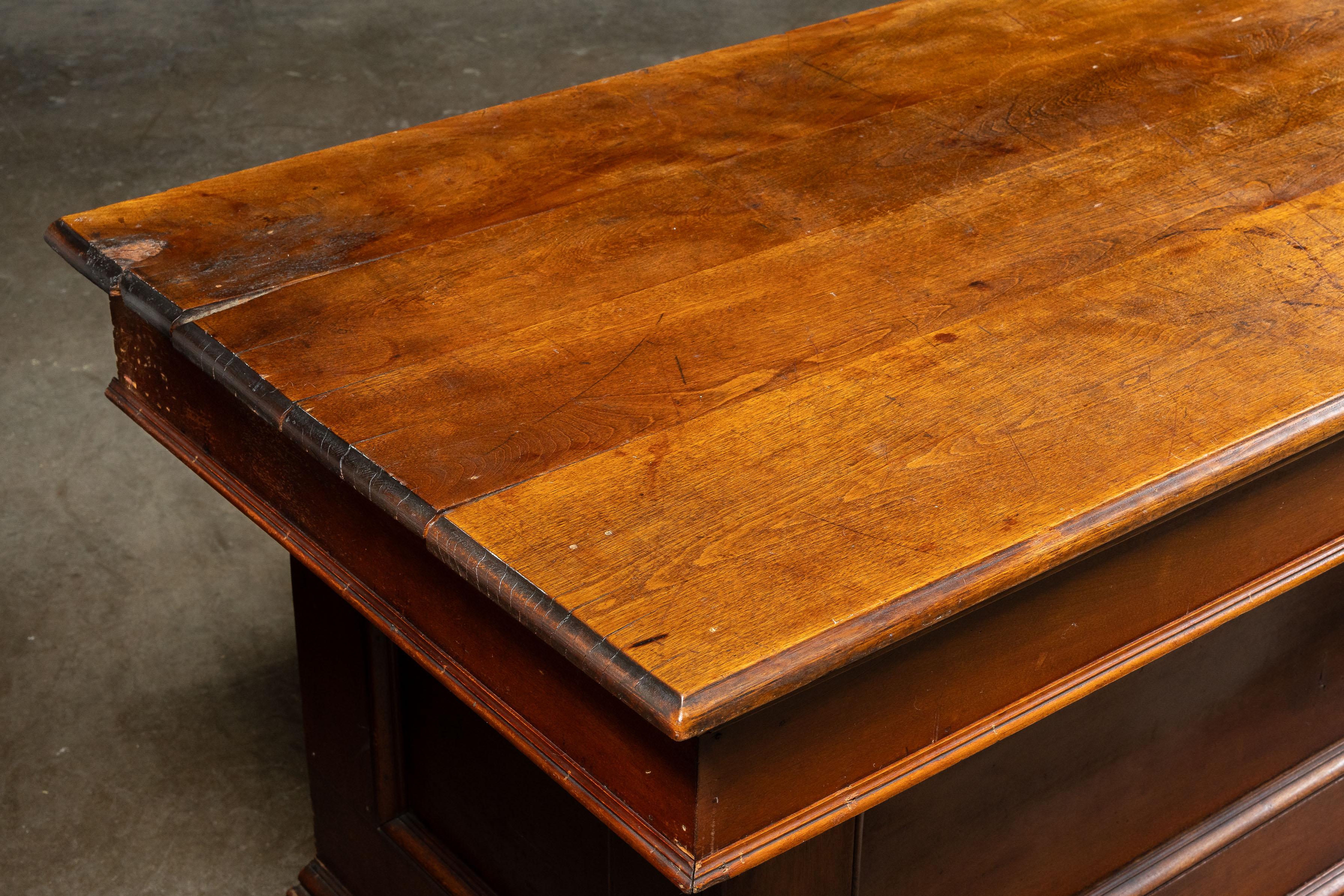 Antique 12-Foot Wooden Store Counter For Sale at 1stDibs
