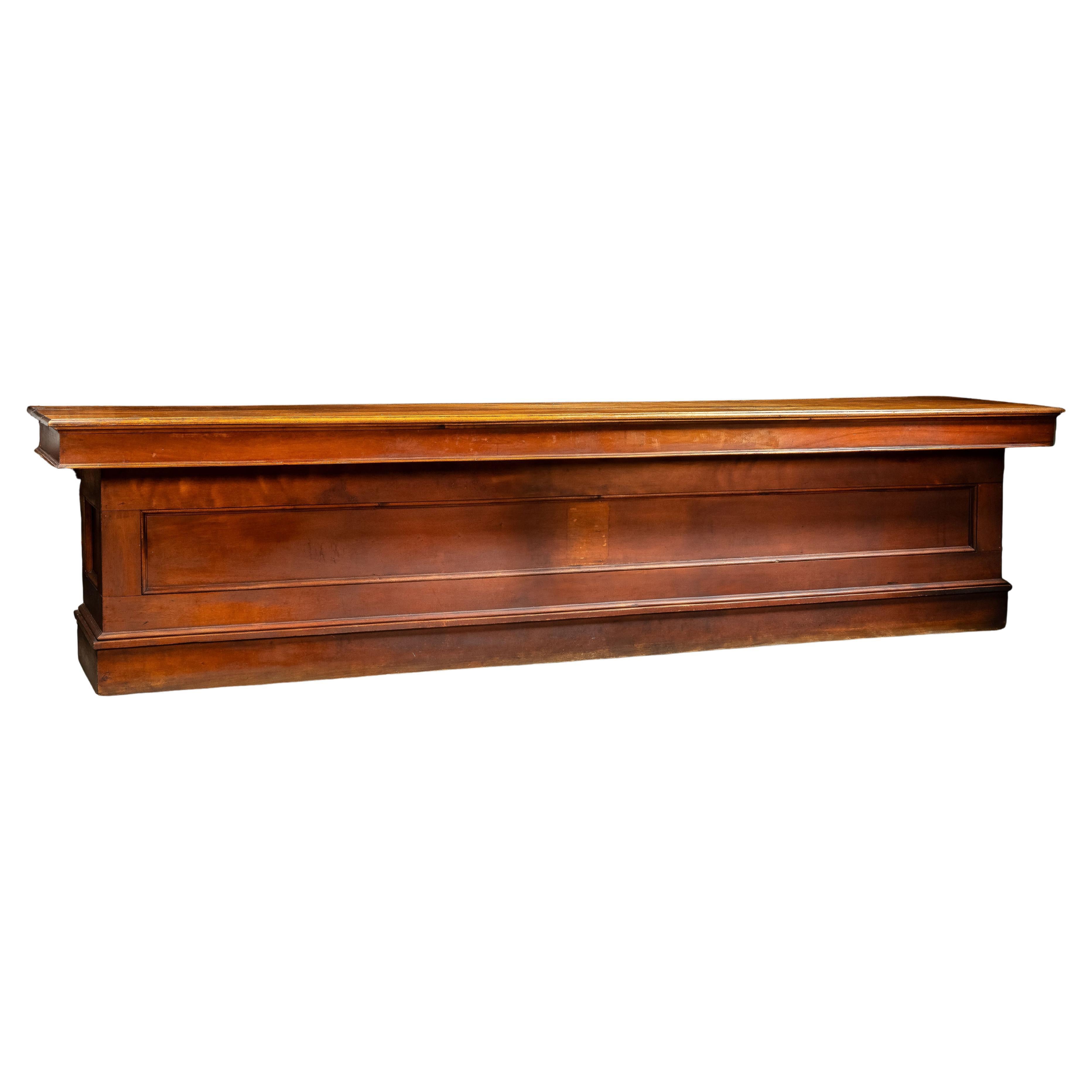 Antique 12-Foot Wooden Store Counter For Sale at 1stDibs