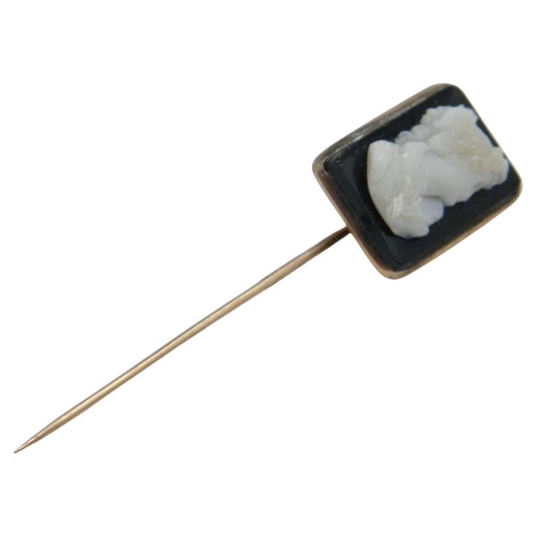 Antique 12ct Rose Gold Jet Opal Hardstone Cameo Brooch Pin c1820 Heavy ...