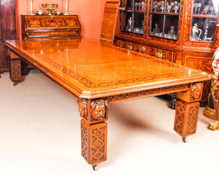 Antique Elizabethan Revival Pollard Oak Extending Dining Table, 19th ...