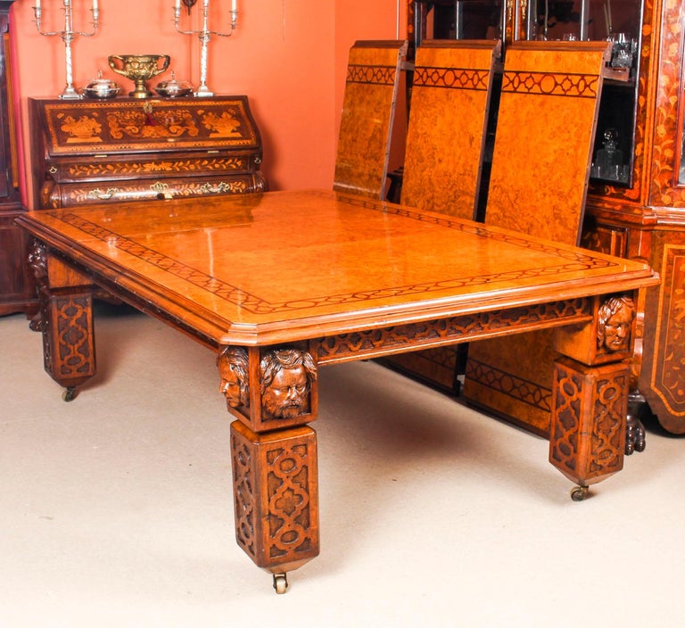 Antique Elizabethan Revival Pollard Oak Extending Dining Table, 19th ...