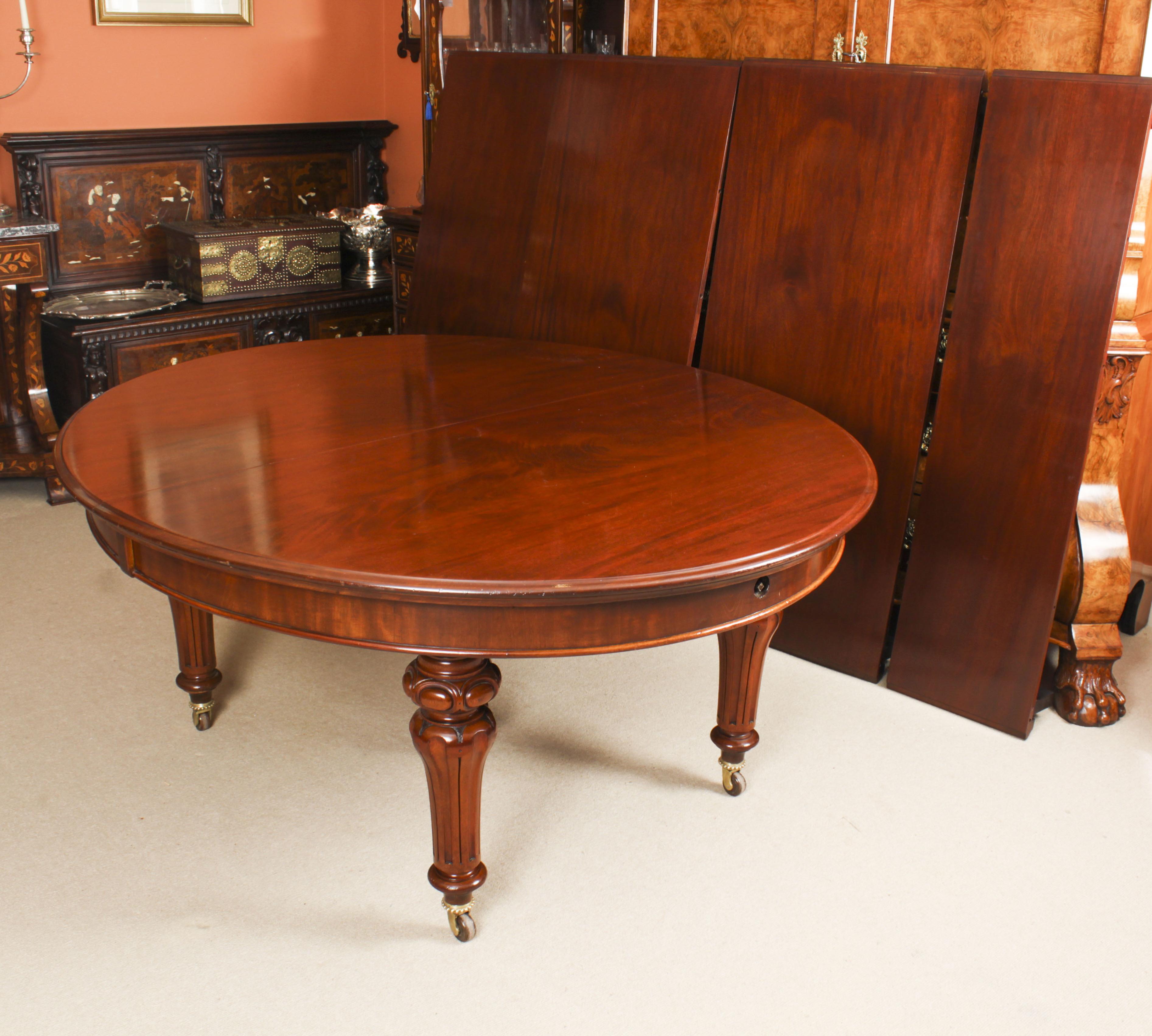 Antique Extending Dining Table 19th C and 12 Regency Revival Dining ...