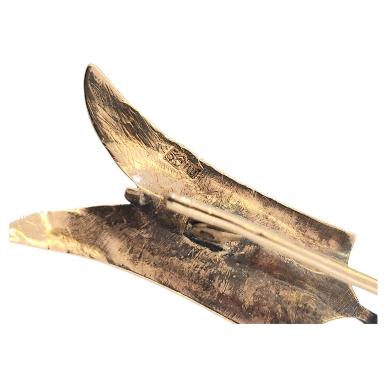 Antique 14 Gold Russian Arrow Brooch For Sale at 1stDibs