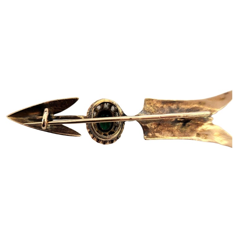 Antique 14 Gold Russian Arrow Brooch For Sale at 1stDibs
