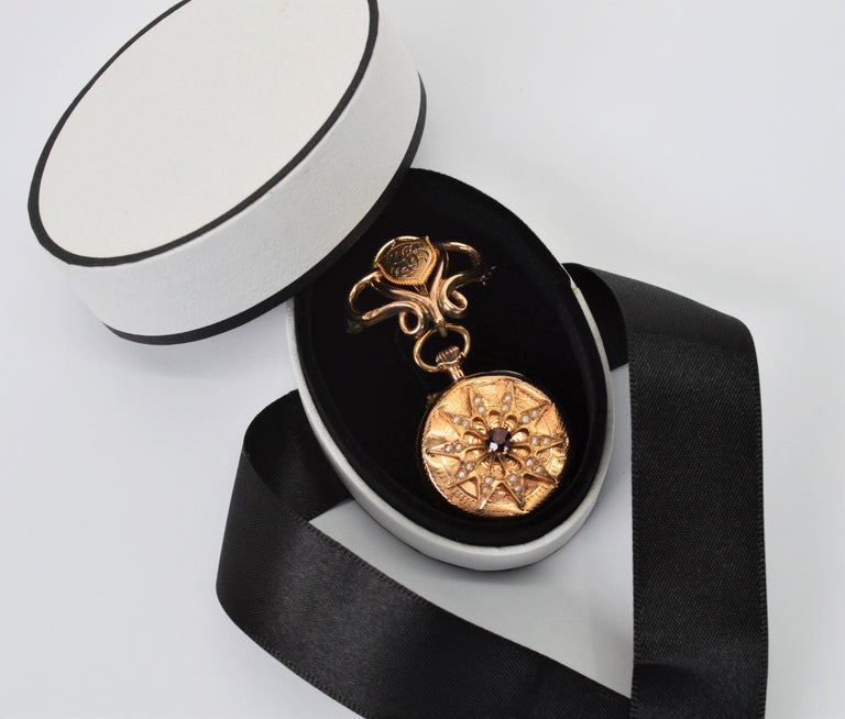 Antique 14 Karat Gold 19th Century Watch Pin Brooch For Sale at 1stDibs
