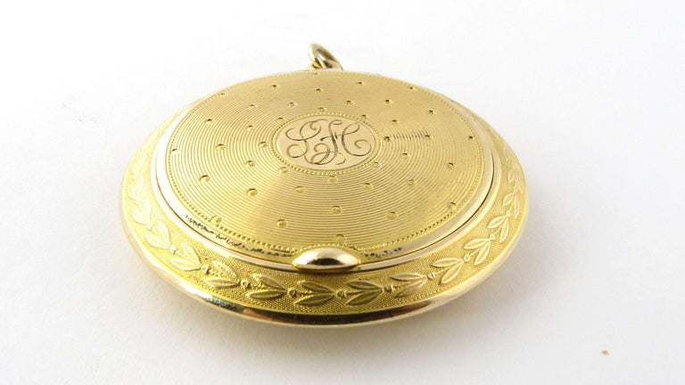 Antique 14 Karat Yellow Gold Locket and Compact Snuff Box Pendant at ...