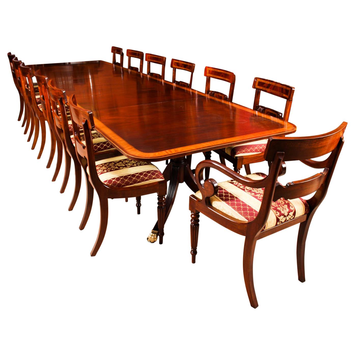 Antique Regency Metamorphic Dining Table 19th Century and 14 Chairs at ...
