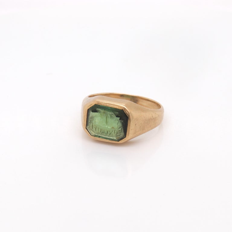 Antique 14K Gold and Gemstone Foxcroft School Signet Ring by Black ...